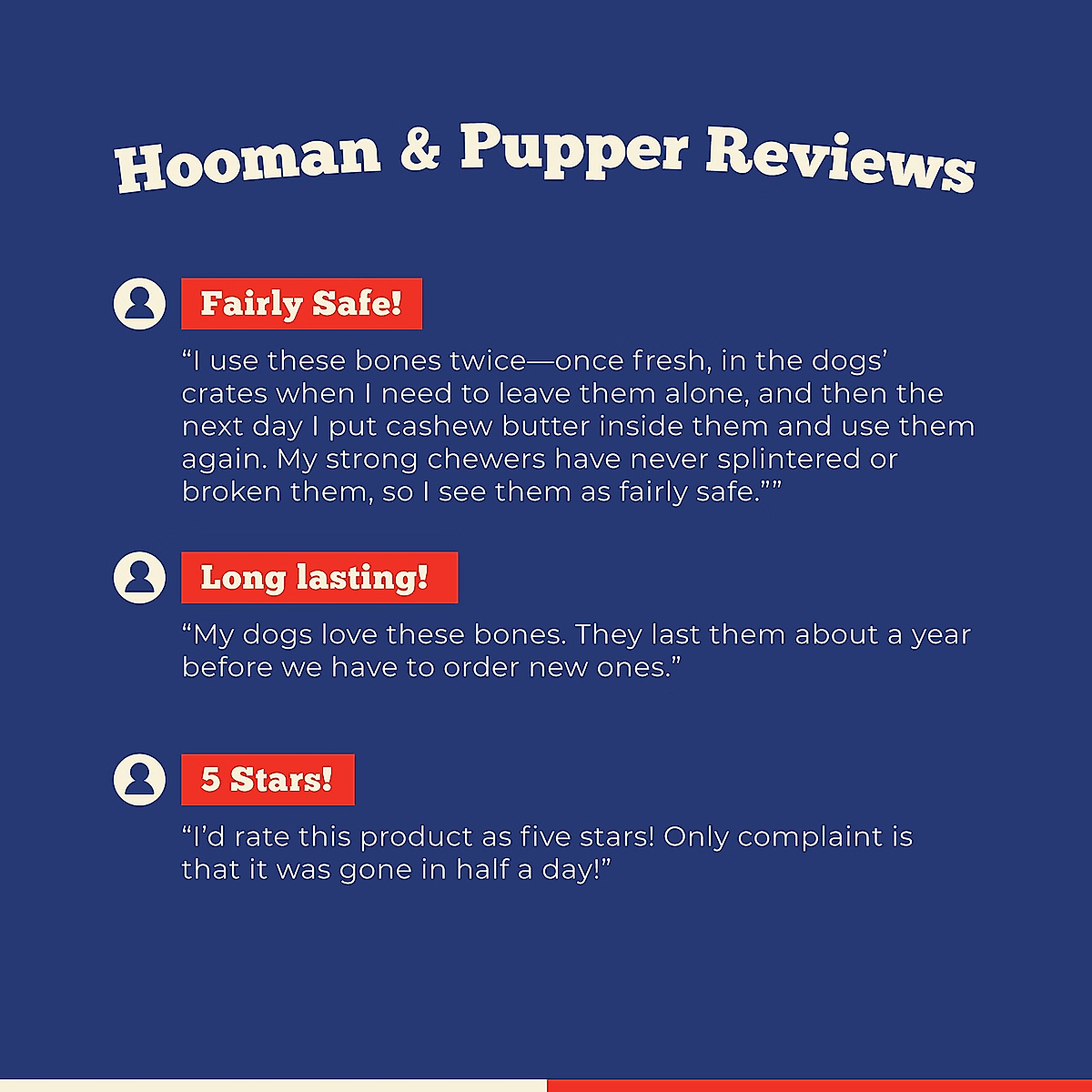 CHEWY LOUIE Large Meaty Bone 3pk - One Ingredient, Flavor Packed for Picky Eaters, All Natural, No Artificial Flavors or Chemicals, Long-Lasting, Superior Dental Support Dog Treats.