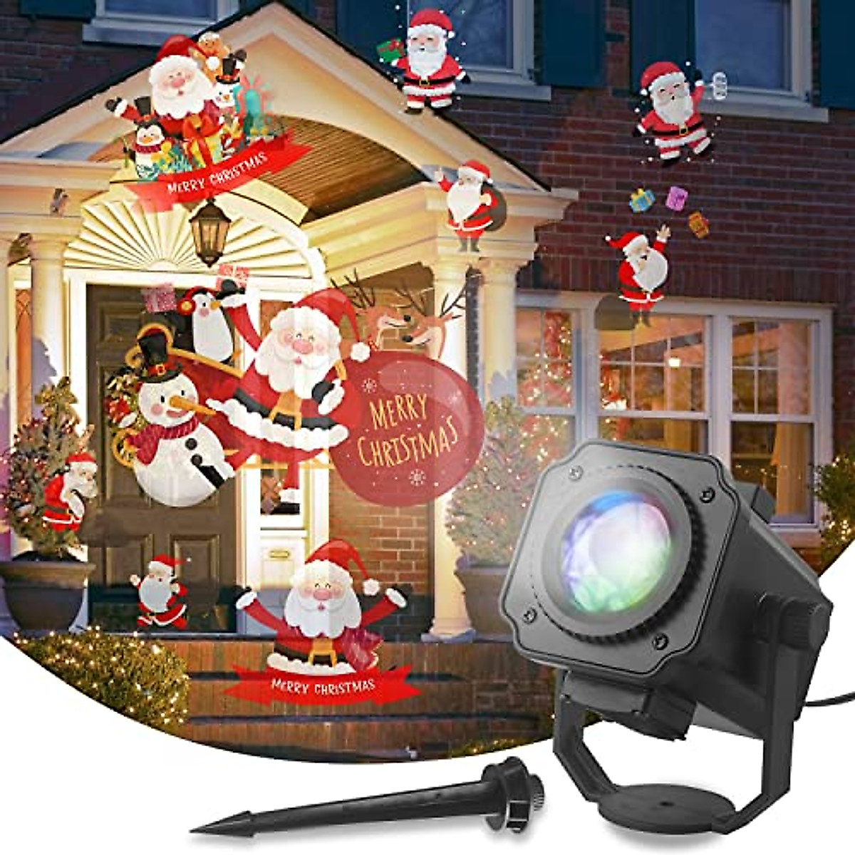 Dr. Prepare Holiday Projector Lights Outdoor, Christmas Lights Projector with 12 Patterns and Ground Stake, Waterproof Outdoor Christmas Decorations for Party, Home, Yard, Garden