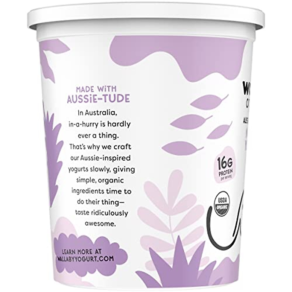 Wallaby Organic Aussie Greek Nonfat Yogurt, Plain, 32 oz. USDA Organic