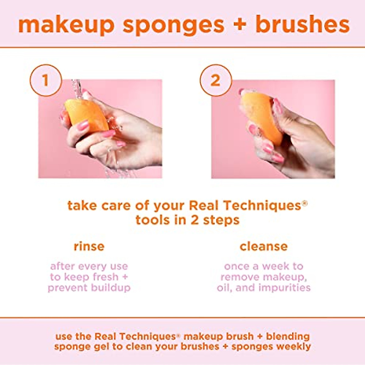 Real Techniques 8 Piece Level Up Brush And Sponge Set, Makeup Brushes For Eyeshadow, Foundation, Blush, & Bronzer, Makeup Blending Sponge, Synthetic Bristles, Stocking Stuffer, Cruelty-Free