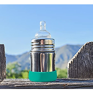 Pura Kiki Silicone Bottle Bumper - Plastic-Free, Medical-Grade, Protective, Anti-Slip Bottom Cover Compatible w/Pura Stainless Bottles 5oz, 9oz & 11oz (Moss and Mint)