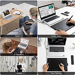 GAOMON M106K 10 x 6 Inches Painting Digital Graphics Pen Tablet with 12 Express Keys and 16 Softkeys Black