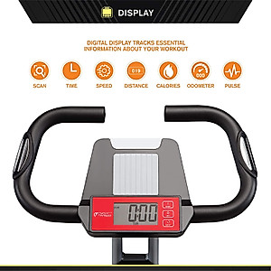 CIRCUIT FITNESS Circuit Fitness Folding Upright Exercise Bike with Adjustable Resistance 250 lb. Max. Capacity AMZ-150BK