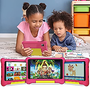 Fullant Kids Tablet 7 inch,Android 12 Tablet for Kids,32GB ROM 128GB Expand,Kids Software Pre-Installed,Bluetooth,Dual Camera,Toddler Tablet with Shockproof Case
