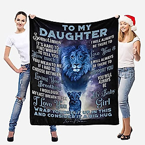 InterestPrint Custom Love Blanket Throw to My Daughter from mom and Dad, I Will Always Be There to Love & Support You Daughter Blanket Bed Throws