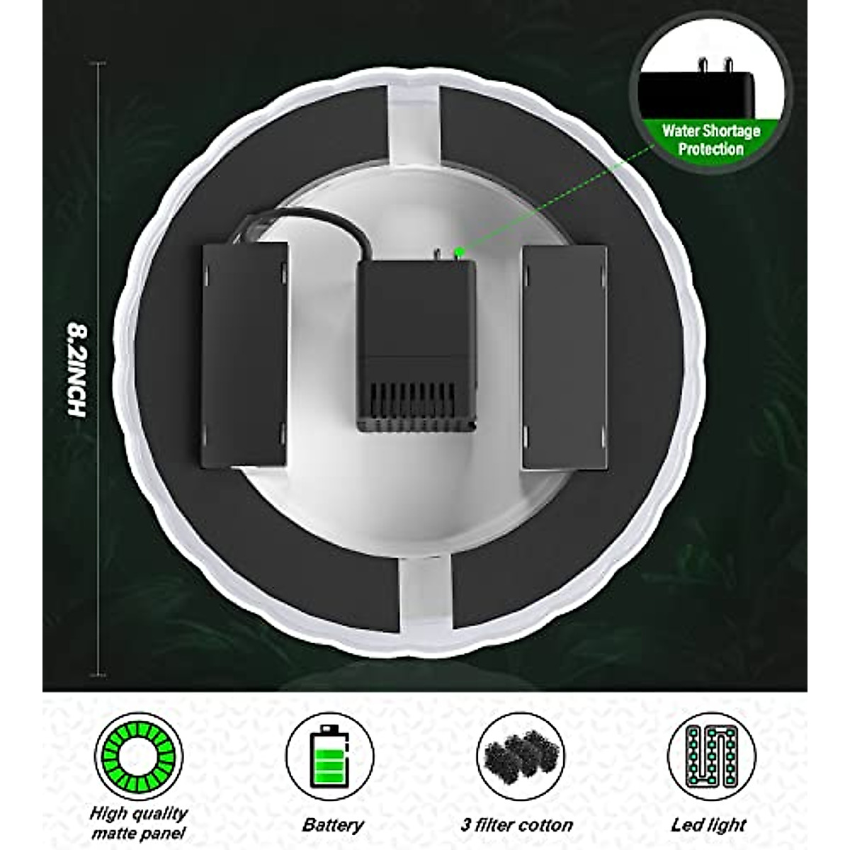 Yzert Solar Fountain Matte Panel with 4000 Capacity Battery, 4W Floating Solar Bird Bath Fountains with 8 Nozzles & 4 Fixed Rods, Solar Fountain Pump for Bird Bath,Garden, Pond, Outdoor