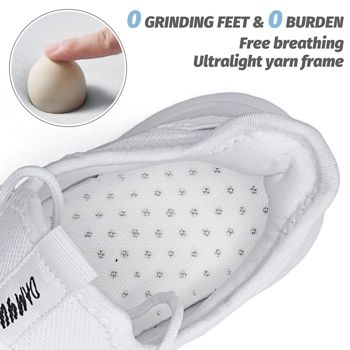 ZMBCYG White Sneakers for Women Running Shoes Sneakers Lightweight Sports Workout Cheer Shoes White Womens Size 7