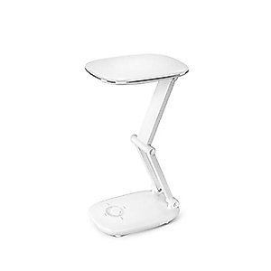 Eye-Caring LED Folding Desk Lamp USB Charging Eye Protection Button Dimming Portable Learning Table Lamp for Student Dormitory Office lamp (Color : White)