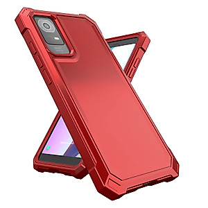 Ailiber Phone Case for TCL ION X/TCL ION V, TCL 40Z T607DL Case with Screen Protector, Dual Layer Structure Protection, Shockproof Corners TPU Bumper, Heavy Duty Protective Cover Case for TCL IONV-Red