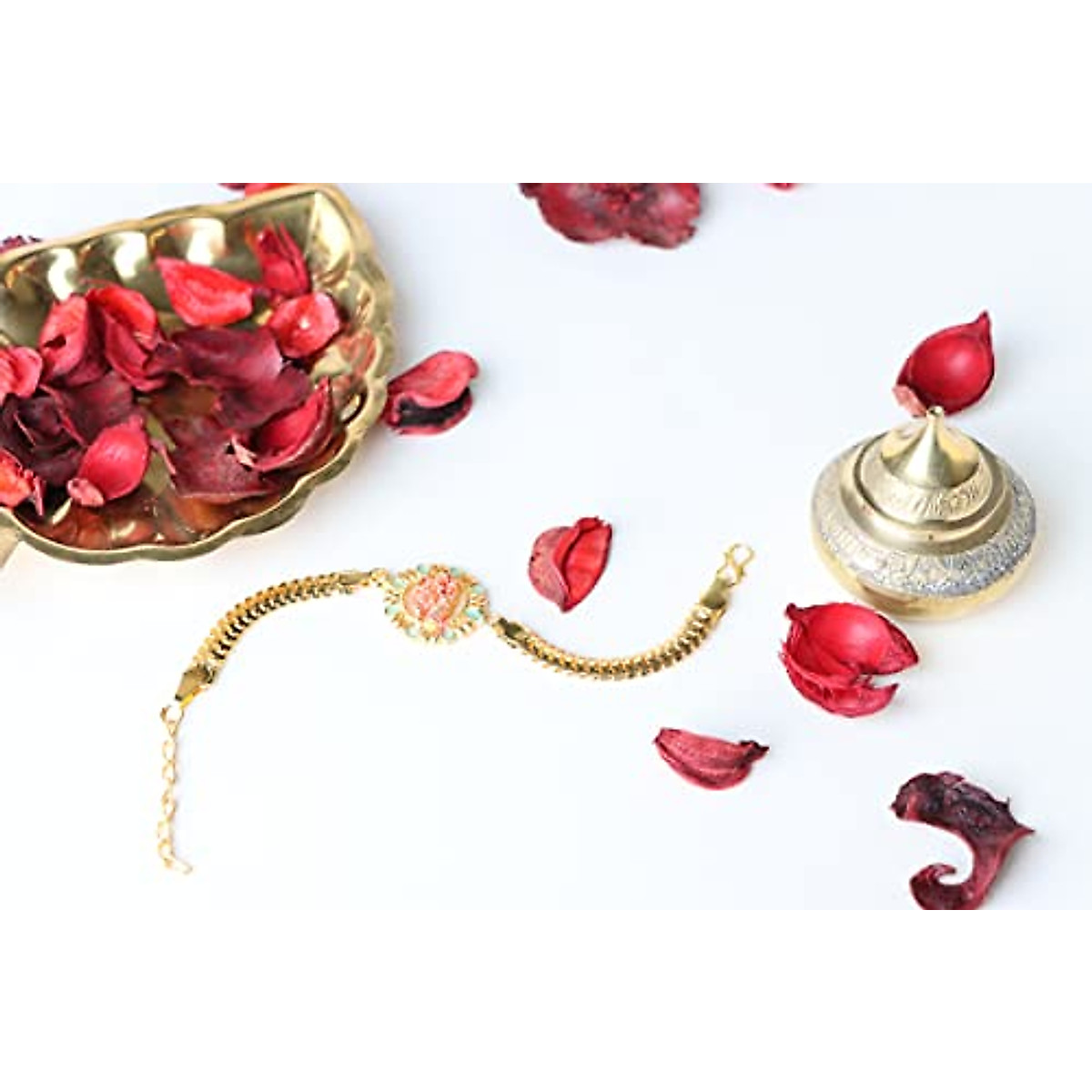 CHERKRAFT Rakhi for Brother Floral Fancy Rakhi Thread for Men/Boy Raksha Bandhan (Design 4, Standard)