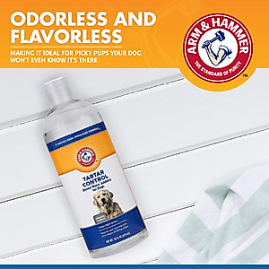 Arm & Hammer for Pets Dental Water Additive for Dogs, Tartar Control | Dog Dental Care Reduces Plaque & Tartar Buildup Without Brushing | 16 Ounces - 24 Pack, Odorless and Flavorless