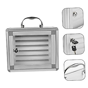 MARMERDO Box Mobile Phone Safe Storage Cabinet with Lock Phone Metal Locker Cabinet Handle Design Cellphone Box Phone Stand Rack Sundries Storage Cabinet Cell Phone Box