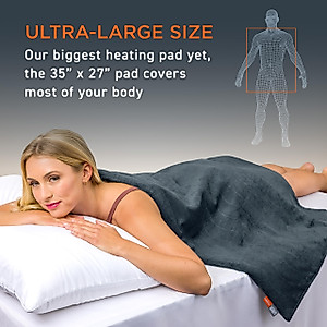 Pure Enrichment PureRelief Pro Far Infrared Oversized Body Wrap - 35” x 27” Full-Body Infrared Heating Pad for Back Pain, Shoulder Aches, Neck Strains, & Soreness in Knees, Abdomen, Chest, & Legs