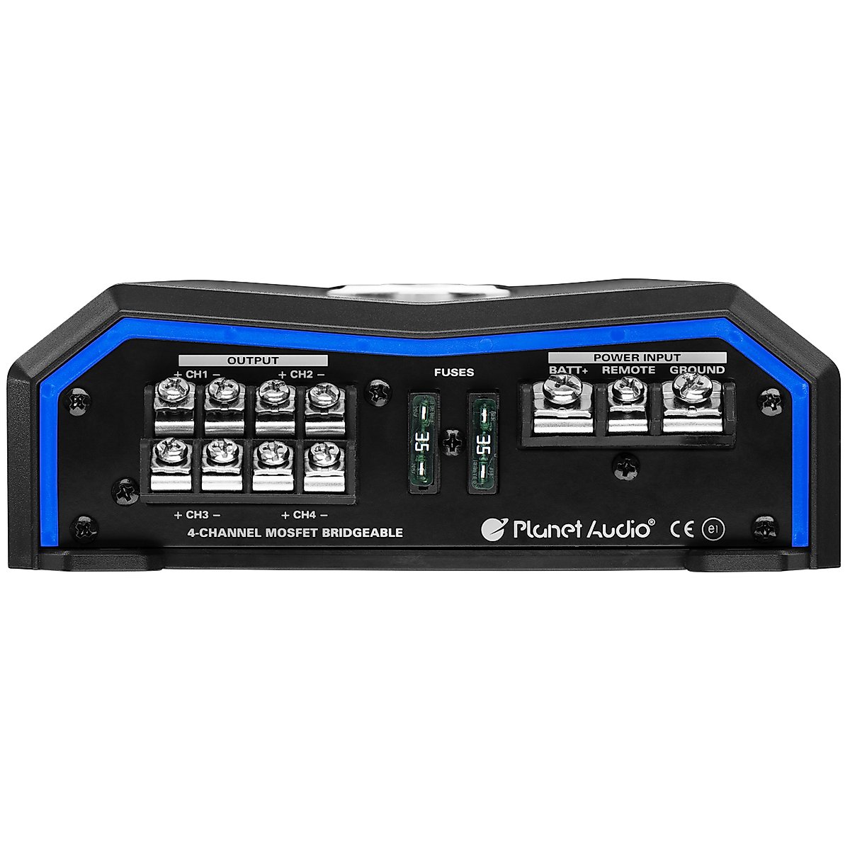 Planet Audio PL2400.4 4 Channel Car Amplifier - 2400 High Output, High/Low Level Inputs, High/Low Pass Crossover, Hook Up to Subwoofer for Bass