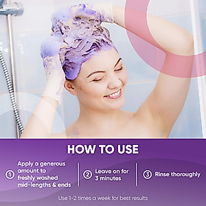 GBG Purple Conditioner for Blonde Hair - Hair Toner for Bleached, Grey & Blonde, Conditions & Neutralizes Brassy Hair in 3 Minutes - Hair Mask for Soft, Shiny & Silky Hair for Women & Men, 8 Oz