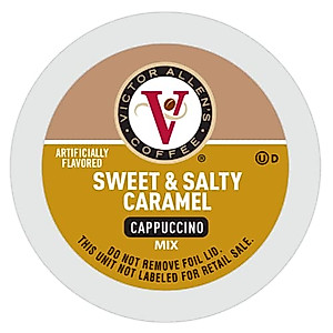 Victor Allen's Coffee Sweet and Salty Caramel Flavored Cappuccino Mix, 42 Count, Single Serve K-Cup Pods for Keurig K-Cup Brewers Brewers