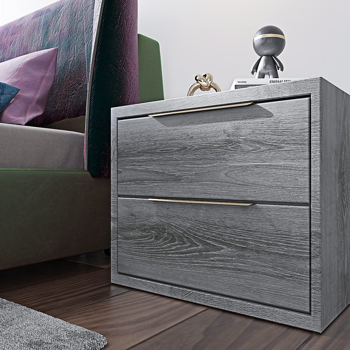 FunStick 24"x200" Thick Grey Wood Contact Paper for Cabinets Countertops Wood Grain Contact Paper Self Adhesive Rustic Wood Wallpaper Peel and Stick Removable Wood Wall Paper for Desk Furniture Shelf