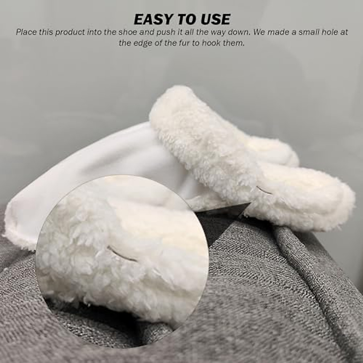 2Pairs Warm Insoles for Hole Shoes 9.1 Inch Fur Insert Lining Shoe Inner Sole Black and White Fur Insoles Soft Fleece Insert Winter Hole Shoes Liners Replacement for Women Men