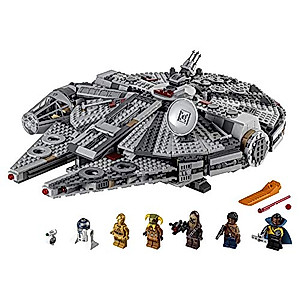 LEGO Star Wars Millennium Falcon 75257 Building Set - Starship Model with Finn, Chewbacca, Lando Calrissian, Boolio, C-3PO, R2-D2, and D-O Minifigures, The Rise of Skywalker Movie Collection