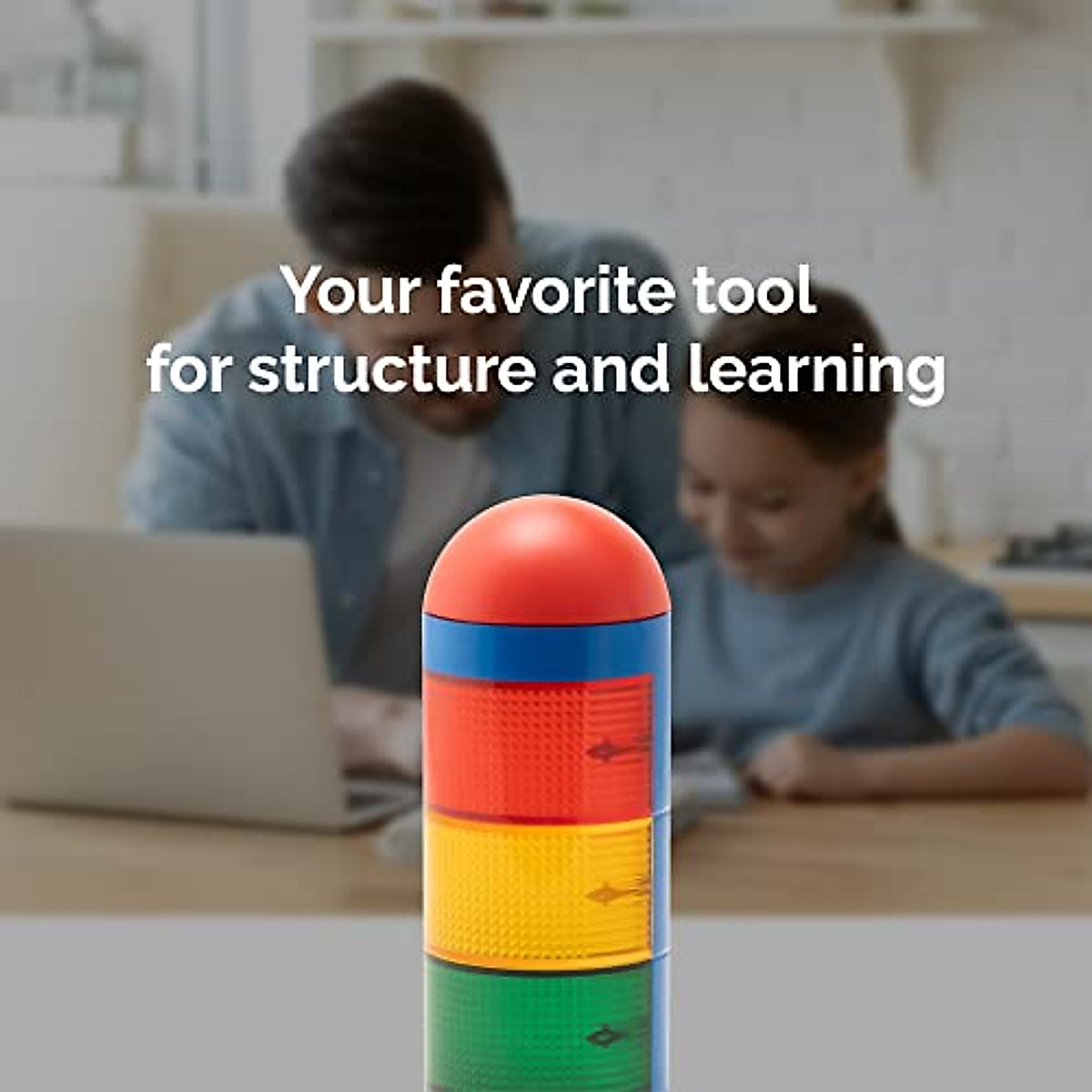 Kadams Visual Timer for Kids with Audio Alarm - Traffic Light Alarm for Kids, Teachers, Classroom, Home, Time Management Tool with Light Timer, 24hr Countdown, Pause Function, Auto Timer - Blue