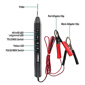 allsun Electrical Circuit Testers Logic Probe Troubleshooting Tool Instrument Visual and Audio Indications for Logic Levels Pulses Detector EM4610A