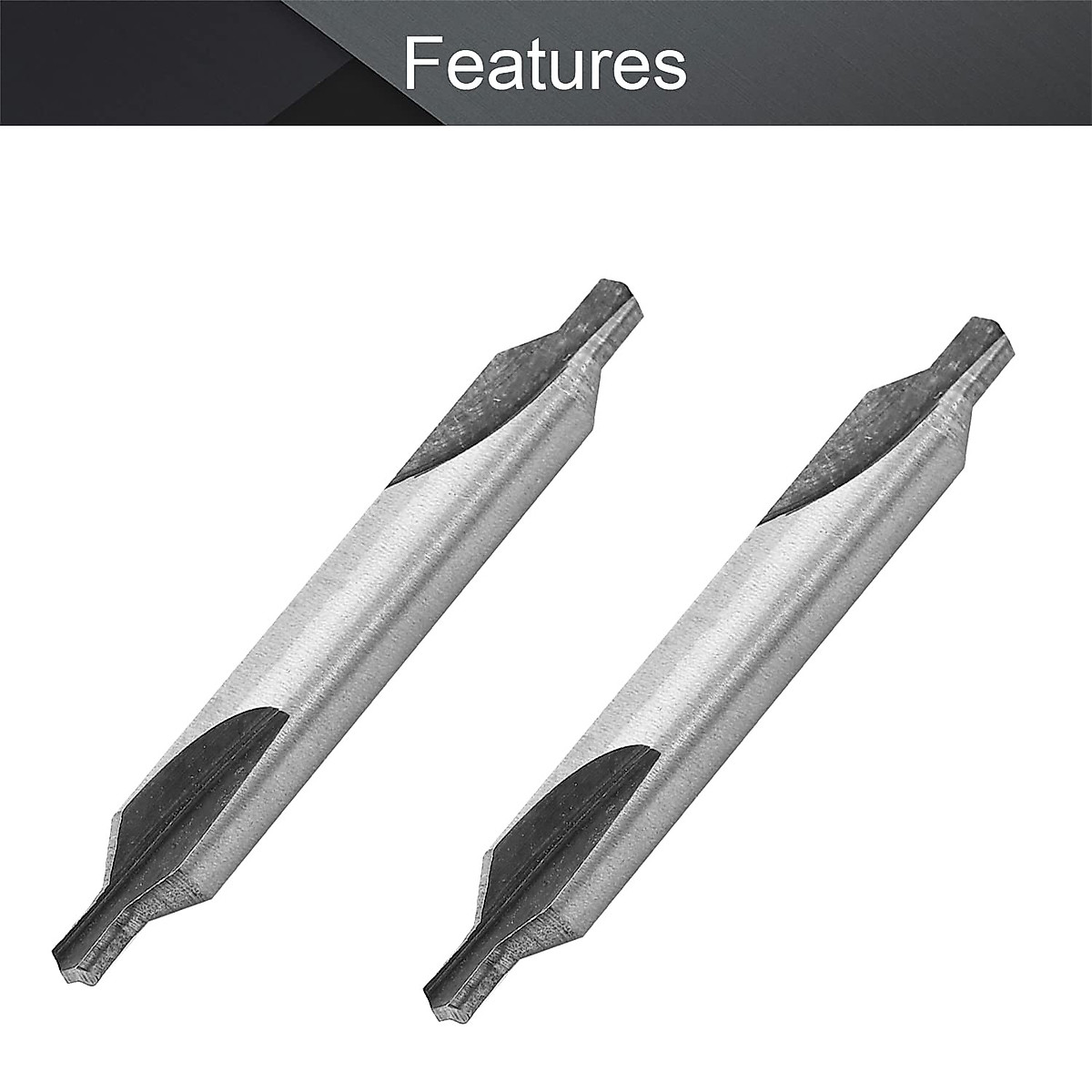 Utoolmart 5 Pcs Center Drill Countersink Lathe Bit Mill Tool, Combined Drills Plain Type Imperial, 1/4-inch Combined Countersinks Drills Set Tool, HSS-6542 Countersinks