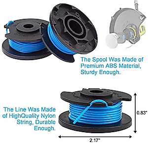 EAONE 10 Pack Trimmer String Replacement for Ryobi, 0.065" Single Line Auto-Feed Replacement Trimmer Spool for Ryobi 18V, 24V and 40V Cordless Trimmers with Storage Box