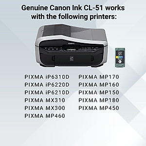Canon CNMCL51 Ink Cartridge, Color, Inkjet, 1 Each