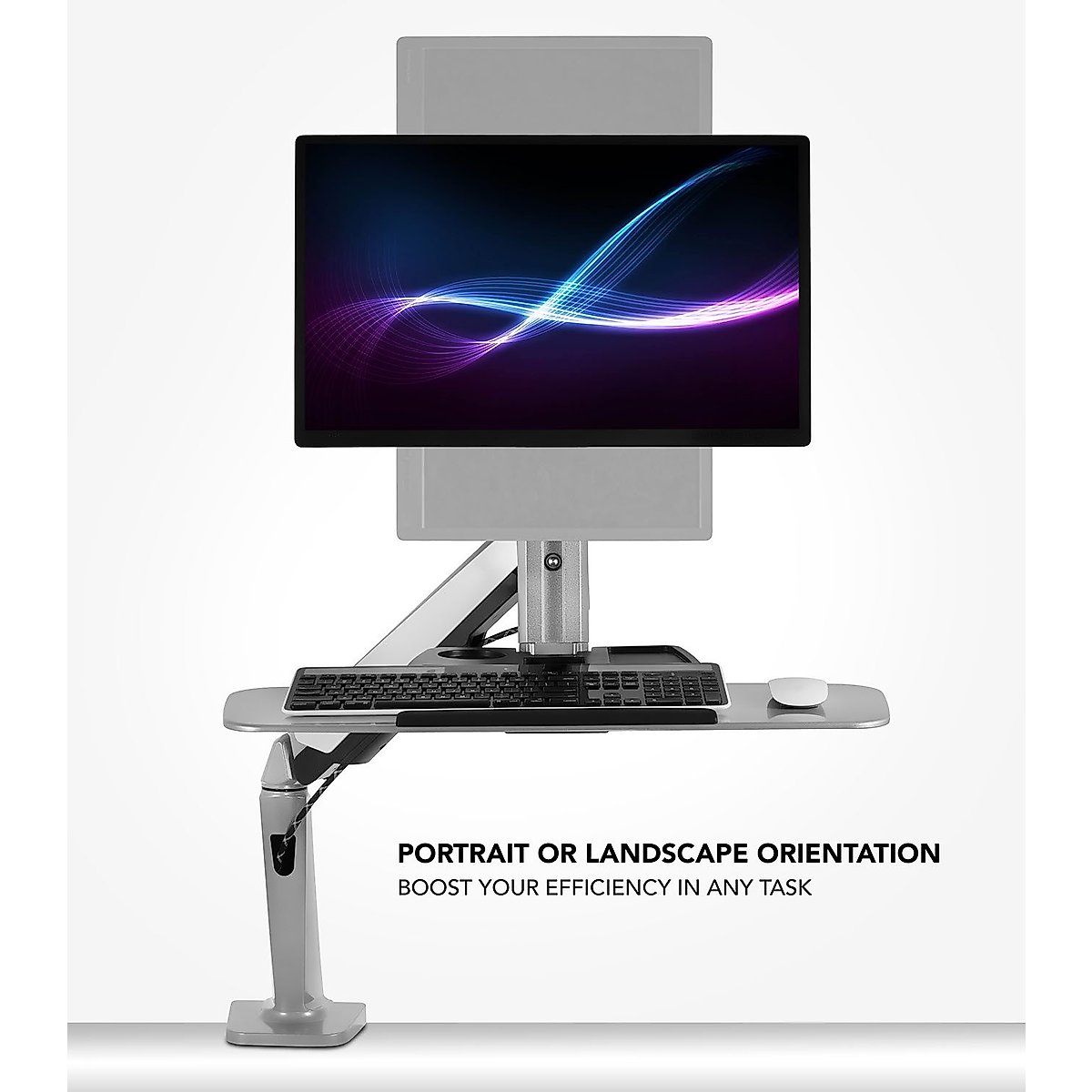 Mount-It! Sit Stand Workstation for Single Monitor and Keyboard - Height Adjustable Standing Desk Mount with Monitor Mount and Keyboard Tray