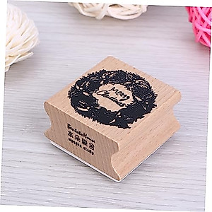 NOLITOY Wooden Christmas 3pcs Wood Suit Vintage Card Making Rubber Christmas Wood Stamper Christmas Stampers Wooden Stamper Stampers Party Favors Pine Cones Paint Gift Earth Tones Wreath