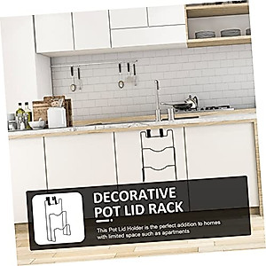 BUGUUYO Kitchen Cabinet Door Lid Holder L Brackets for Shelves Metal Stand Metal Storage Rack Wall Pot Lid Holder Wall Lid Organizer Saucepan Lid Wall Rack Decorative Pan Cover Rack Food