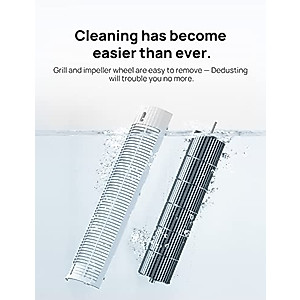 Dreo Tower Fan with Remote, Smart Oscillating Quiet Fans for Bedroom, Bladeless Standing Cooling Floor Fan with WiFi Voice Control Blow Cold Air, 4 Modes, 4 Speeds, 8H Timer, Works with Alexa/Google