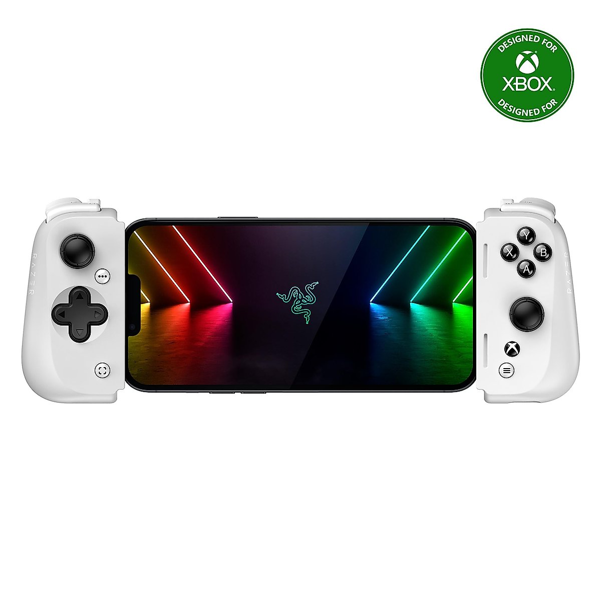 Razer Kishi V2 Mobile Gaming Controller for iPhone (Lightning) Xbox Edition: Console Quality Controls - Universal Fit - Stream PC & Xbox Games - Free Nexus App - 1 Month Xbox Game Pass Incl. - White