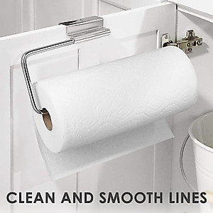 COMFECTO Over The Cabinet Door Paper Towel Holder for Kitchen Bathroom, Stainless Steel 12 Inch Paper Towel Roll Holder