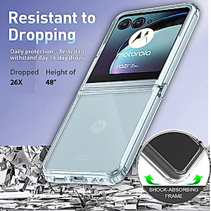 Zeking for Motorola Razr 40 Ultra Case, Acrylic Transparent Hard Clear Hybrid Cover Non-Yellow Shockproof Bumper Slim Thin Case Cover