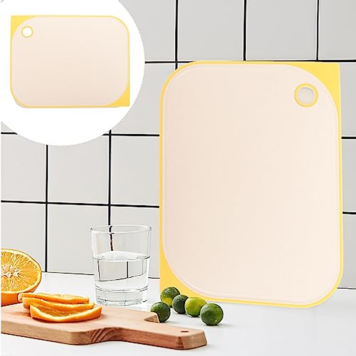 Kichvoe Plastic Cutting Board Kitchen Chopping Board Multifunction with Hanging Hook for Food Fruit Vegetable Meat Camping Supplies