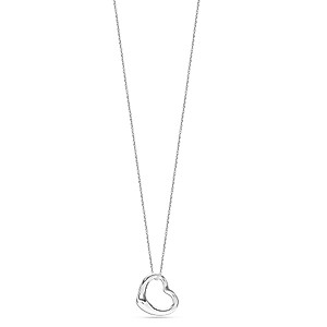 LeCalla 925 Sterling Silver Heart Necklace Open Heart Pendant Open Heart Necklace for Women Floating Love Heart Necklace Teen