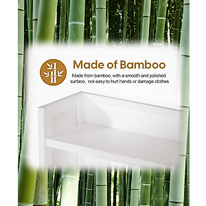 Cozivolife Over The Toilet Storage Cabinet with Acrylic Sliding Door Panel,Bamboo Organizer Shelf with 2 Toilet Paper Drawers and 1 Big Drawer,Toilet Rack for Bathroom (White)