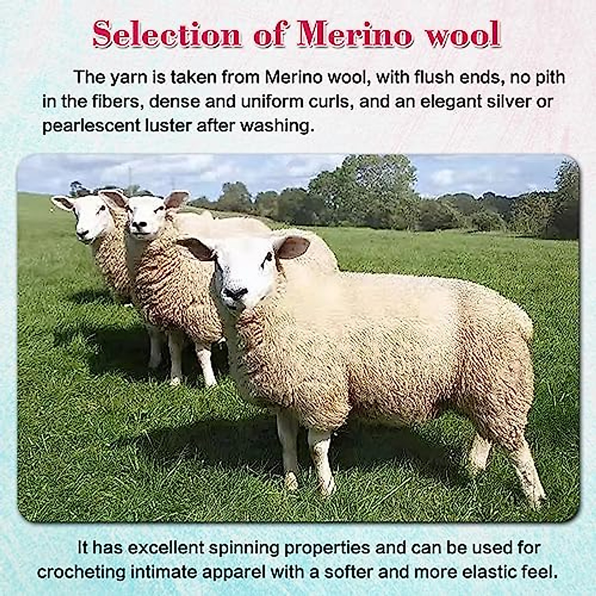 1 PCS 50g 100% Merino Wool Yarn, 6-Ply Warm and Soft Yarn for Hand Knitting and Crocheting, 140 Yards Yarn for Hand DIY Clothes, Scarves, Hats(Pink)