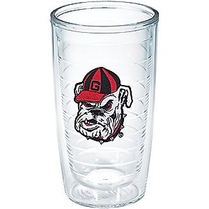 Tervis Made in USA Double Walled University of Georgia UGA Bulldogs Insulated Tumbler Cup Keeps Drinks Cold & Hot, 16oz Mug, Primary Logo - Quartz