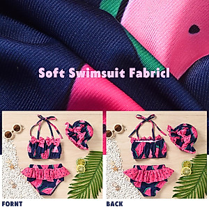 Aalizzwell Baby Girls Bikini Set Infant Bathing Suit Swimwear Swimsuit Swimming Beach Wear with Hat Watermelon 9 6-12 Months