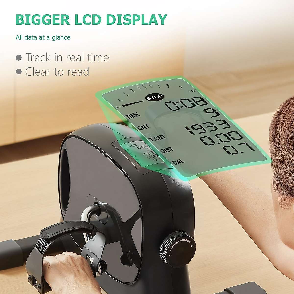 Cyclace Under Desk Bike Pedal Exerciser for Arm/Leg Exercise - Portable Mini Exercise Bike Desk Cycle, Leg Exerciser for Home/Office Workout