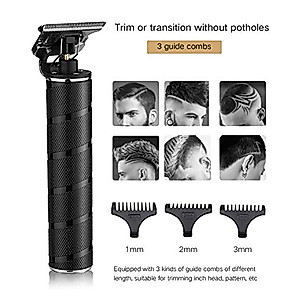 Professional Electric Pro Li Outliner Hair Clippers for Men, Cordless Rechargeable Zero Gapped Cutting t Outliner, Baldhead Beard Pro Trimmer with 4 Guide Combs
