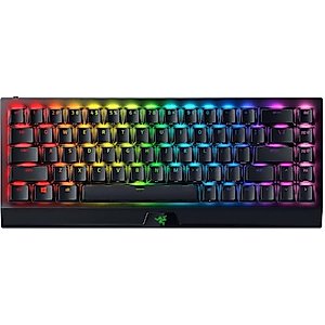 Razer BlackWidow V3 Mini HyperSpeed 65% Wireless Mechanical Gaming Keyboard: Green Mechanical Switches Tactile & Clicky - Phantom Pudding Keycaps - Chroma RGB - Up to 200 Hr Battery Snap Tap