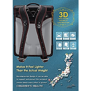 Baobab's wish Ransel Randoseru Japanese schoolbag Backpacks Lightweight & Sturdy Japan Backpacks With One-touch Switch (blue) (rbsb-012)