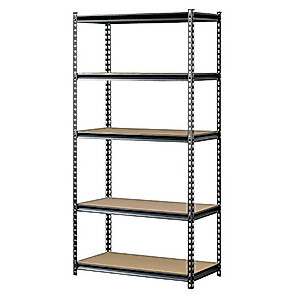 Muscle Rack UR361872PB5PAZ-SV Silver Vein Steel Storage Rack, 5 Adjustable Shelves, 4000 lb. Capacity, 72" Height x 36" Width x 18" Depth