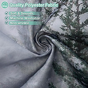 ORTIGIA Misty Forest Shower Curtains,Nature Shower Curtain,Woodland Shower Curtain,Fantasy Fog Magic Winter Tree Bath Curtain for Bathroom,Waterproof Polyester Fabric 72" Wx72 L-with Hooks