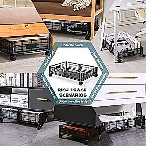 Luseba Under Bed Storage with Wheels, Drawer with Markable Nameplate, Under-Bed Shoe Storage Organizer for Clothes, Toy, Book, Blanket, Under Bed Storage Containers