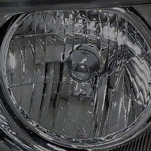 DNA Motoring HL-OH-F1504-SM-AM Smoke Lens Amber Headlights Replacement Compatible with 04-08 F-150/06-08 Mark LT