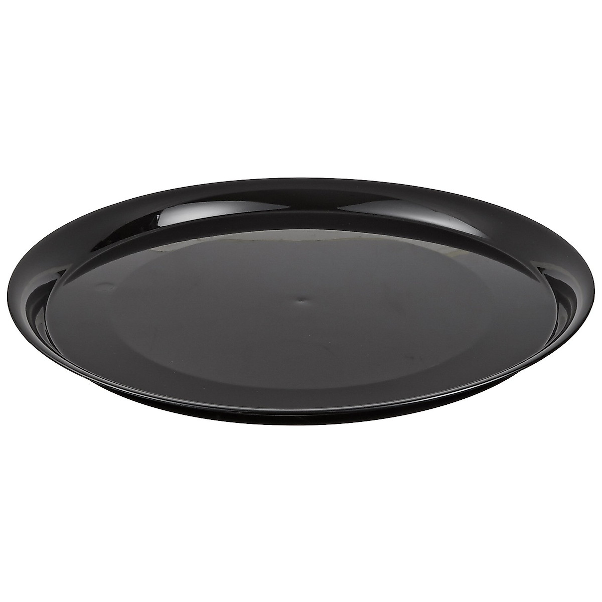 CheckMate Heavyweight Plastic Round Catering Tray with High Edge, 14-Inch Diameter, Black (25-Count)